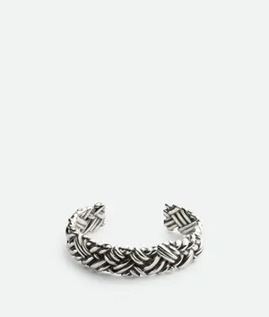 Bottega Veneta Intreccio Cuff Bracelet - Silver