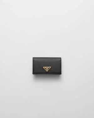 Prada Saffiano Leather Card Holder - Black