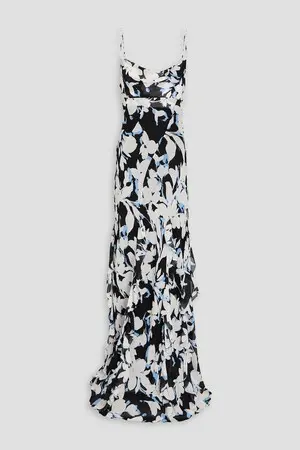 NICHOLAS Nicholas Printed Silk-Georgette Gown - Black