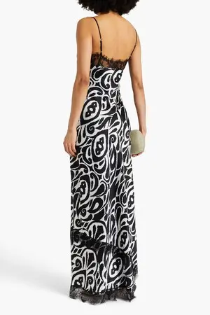 NICHOLAS Lacetrimmed Printed Maxi Dress