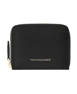 MAISON DE SABRE Leather Zip Wallet - Black Caviar