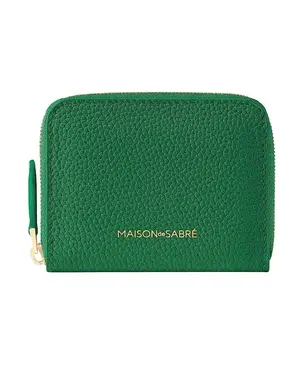 MAISON DE SABRE Leather Zip Wallet - Emerald Green