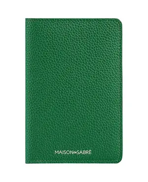 MAISON DE SABRE Leather Passport Holder - Emerald Green