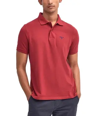 Barbour Lightweight Sports Polo Shirt Biking Red