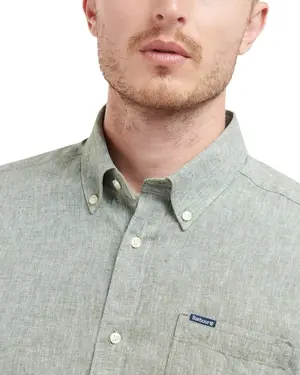 Barbour Nelson Tailored Fit Long Sleeve Button Down Shirt - Bleached Olive