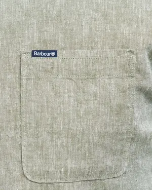 Barbour Nelson Tailored Fit Long Sleeve Button Down Shirt - Bleached Olive