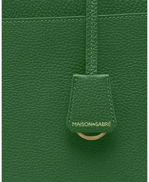 MAISON DE SABRE Leather Laptop Bag With Top Handle And Shoulder Strap - Emerald Green