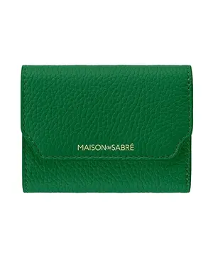 MAISON DE SABRE Leather Trifold Wallet - Emerald Lily