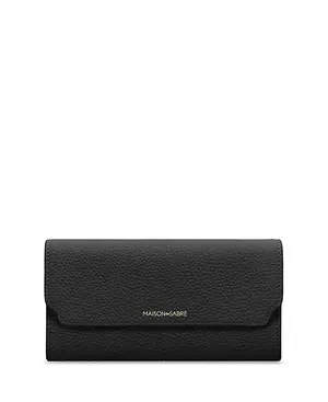MAISON DE SABRE Long Leather Flap Wallet - Rouge Noir