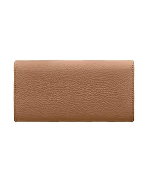 MAISON DE SABRE Long Leather Flap Wallet - Sandstone Lily