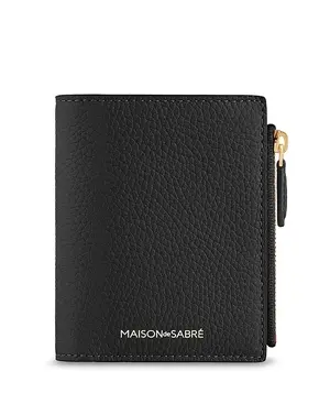 MAISON DE SABRE Leather Bifold Wallet - Black Caviar