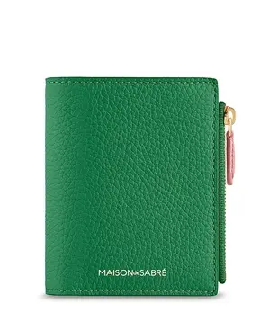 MAISON DE SABRE Leather Bifold Wallet - Emerald Lily