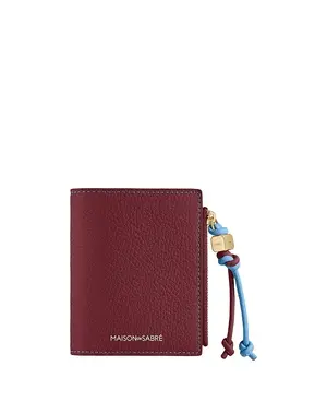 MAISON DE SABRE Small Leather Bifold Wallet Plum Sky