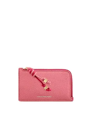 MAISON DE SABRE Leather Zip Card Holder Candy Fuchsia