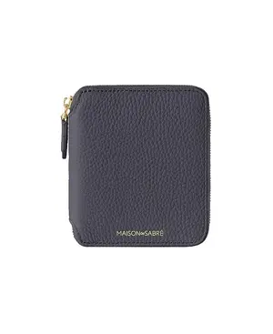 MAISON DE SABRE Small Leather Zip Around Wallet - Graphite Sky