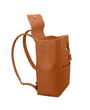 MAISON DE SABRE Large Leather Soft Backpack - Pecan Brown