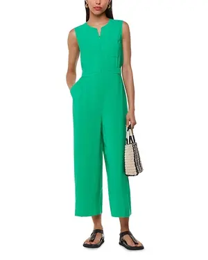 Whistles Josie Zip Front Jumpsuit - Green