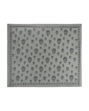 Alexander McQueen Skull Silk Scarf Gray