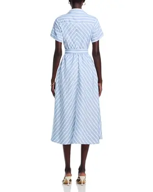 T Tahari Short Sleeve Midi Shirt Dress