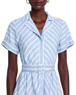 T Tahari Short Sleeve Midi Shirt Dress