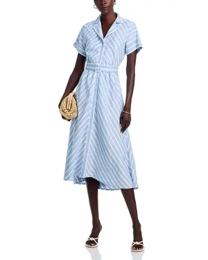 T Tahari Short Sleeve Midi Shirt Dress