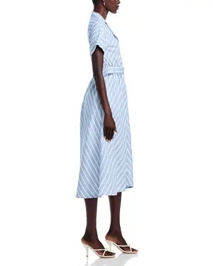T Tahari Short Sleeve Midi Shirt Dress
