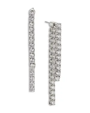 Nadri Cubic Zirconia Front To Back Earrings - Silver
