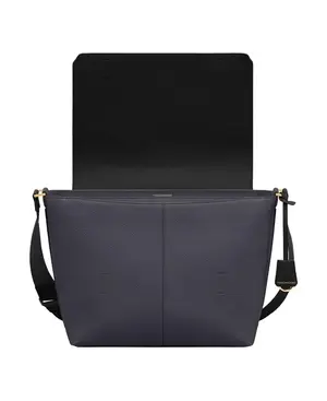MAISON DE SABRE Leather Messenger Bag - Graphite Caviar