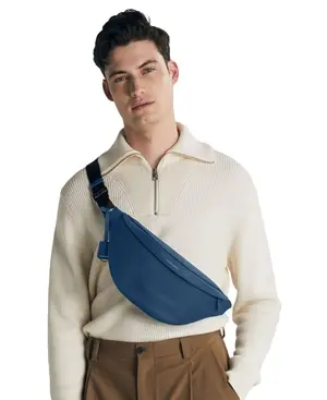 MAISON DE SABRE Large Leather Sling Bag - Pacific Blue