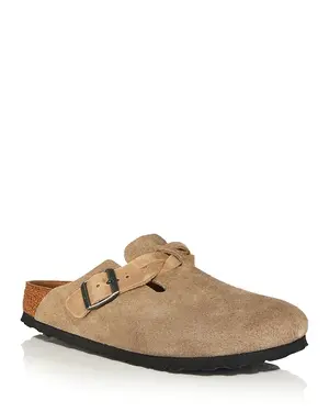 BIRKENSTOCK Boston Braid Buckle Clogs - Beige