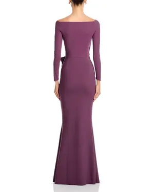 Chiara Boni La Petite Robe Silveria Side Ruffle Gown
