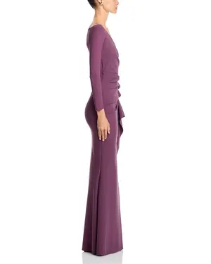 Chiara Boni La Petite Robe Silveria Side Ruffle Gown