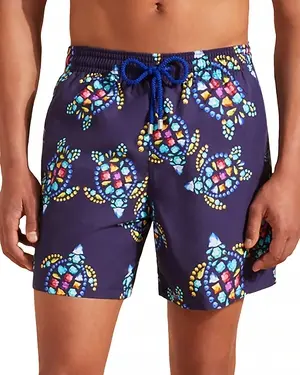 Vilebrequin Moorea Vendome Turtles Print Swim Trunks - Late Night