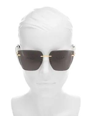 BVLGARI Square Sunglasses, 61mm - Gold/gray Solid