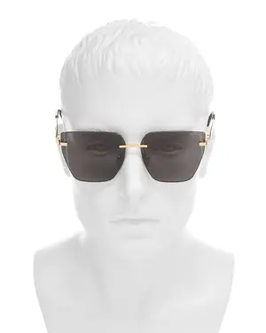 BVLGARI Square Sunglasses, 61mm - Gold/gray Solid