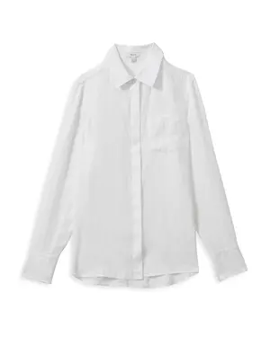 REISS Belle Linen Shirt - White