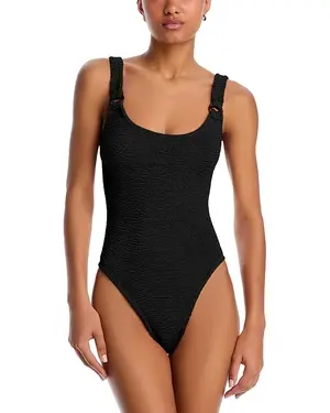 Hunza G Domino Crinkle One-piece Swimsuit - Black