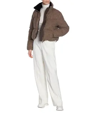Moncler Seboune Wool Check Boucle Jacket