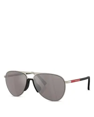 Prada Prada Aviator Sunglasses Silver/gray Mirrored Solid