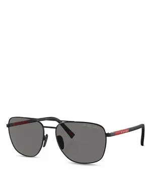 Prada Oval Sunglasses, 60mm - Black/gray Polarized Solid