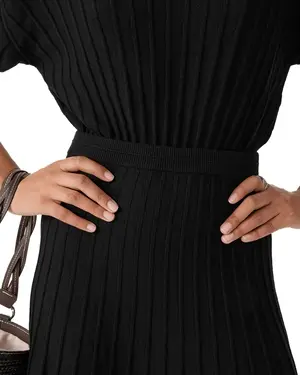 Ba&sh Jada Ribbed Midi Skirt