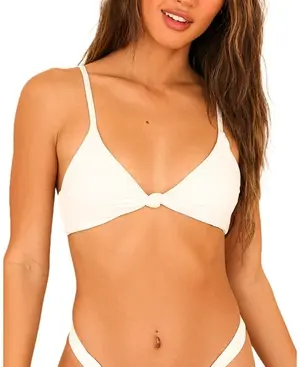 DIPPIN DAISY'S Zen Knotted Triangle Bikini Top - White