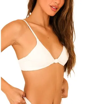 DIPPIN DAISY'S Zen Knotted Triangle Bikini Top - White