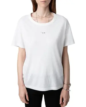 Zadig&Voltaire Mar Rhinestone Wings Tee - Blanc