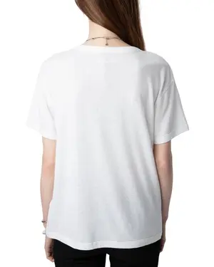 Zadig&Voltaire Mar Rhinestone Wings Tee - Blanc