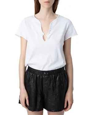 Zadig&Voltaire Diamante Henley Tee - Blanc