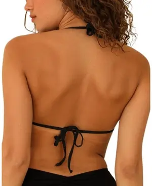 DIPPIN DAISY'S Christina Tie Straps Bandeau Bikini Top - Black