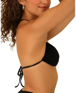 DIPPIN DAISY'S Christina Tie Straps Bandeau Bikini Top - Black