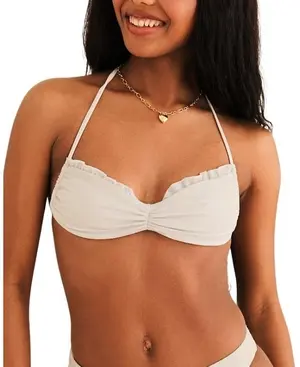 DIPPIN DAISY'S Valentina Tie Straps Bandeau Bikini Top - Diamond