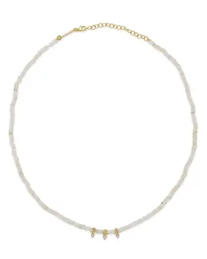 ZOE CHICCO 14k Yellow Gold Fire Opal And Diamond Necklace